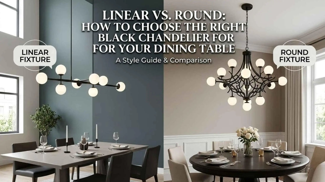 Linear vs Round Black Chandelier for Dining Table – Seus Lighting