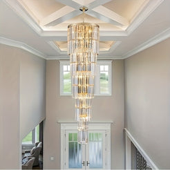 Oly Crystal Staircase Chandelier - High Ceiling Light – Seus Lighting