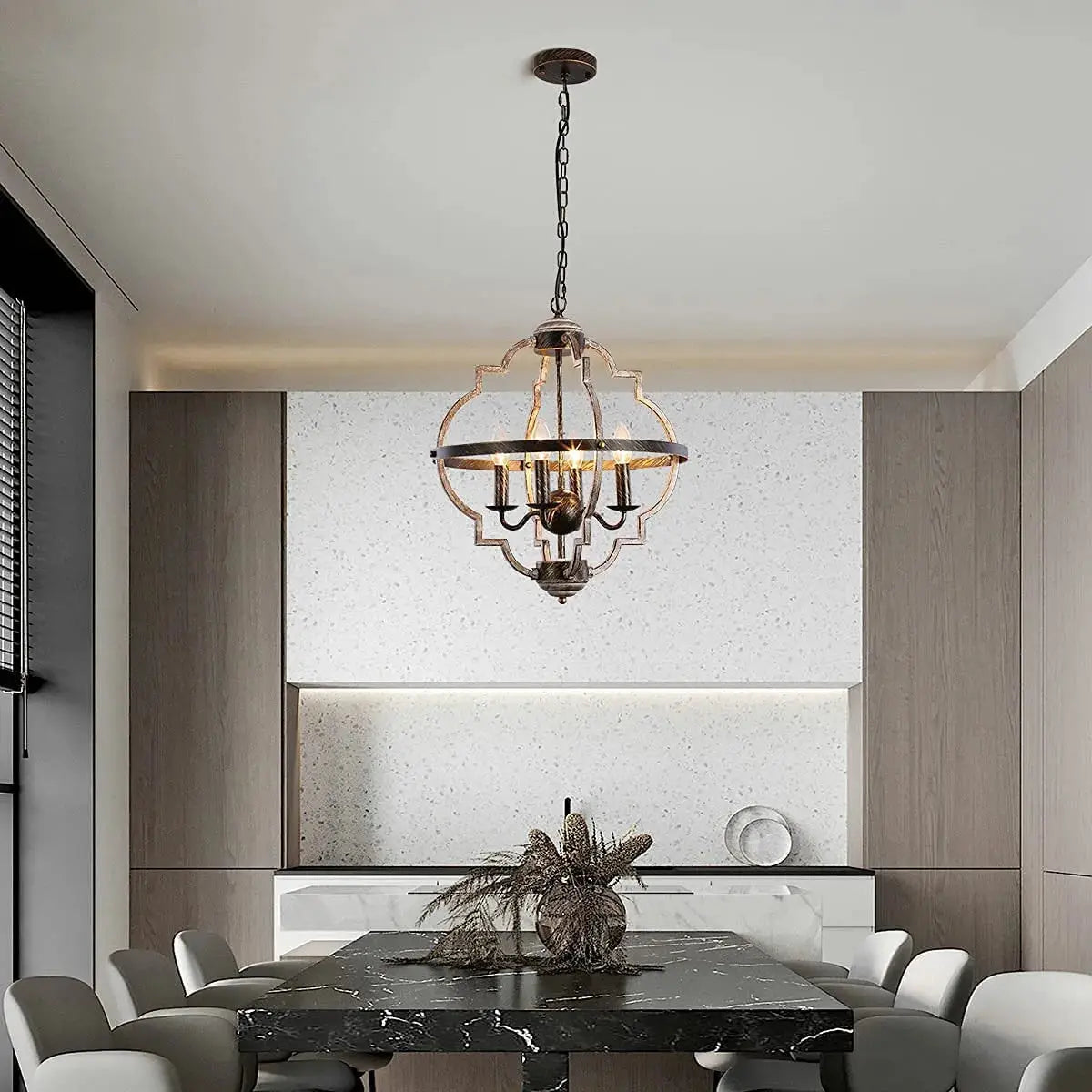 Rustic Metal Chandelier Lighting 4 Lights – Seus Lighting